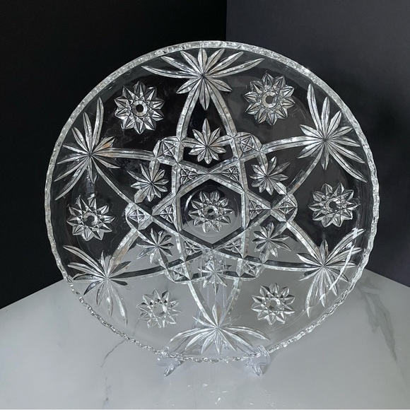 Anchor Hocking | Dining | Large Vintage Star Of David Glass Cut Platter ...